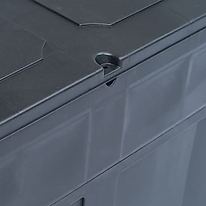 GOLINPEILO Patio Storage Box 84.5 gal Black Patio Garden Outdoor Storage Container for Toys, Furniture Deck box (Weight:18.34 lbs)