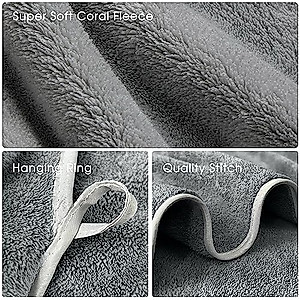 Galxury Bath Towel Set for Bathroom 8 Piece-2 Bath Towels 2 Hand Towels 4 Washcloths Microfiber Coral Velvet Towels Soft and Absorbent Towel LightGray