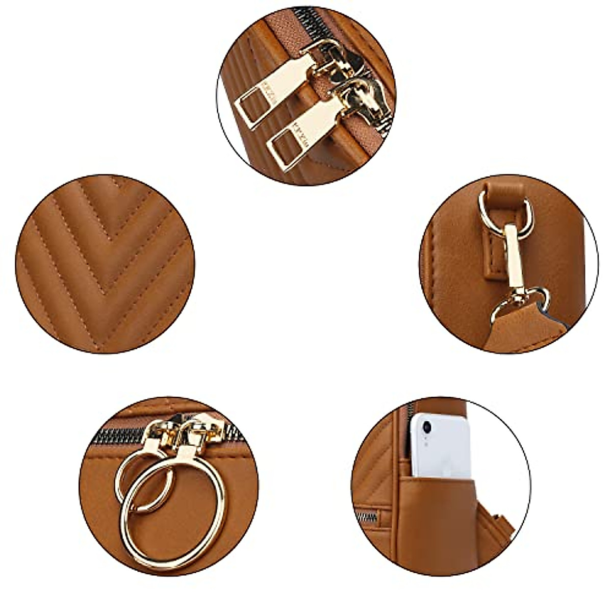 KKXIU Convertible Mini Leather Backpack Purse For Women and Ladies Small Quilted Daypack with Colorful Strap (A-brown)