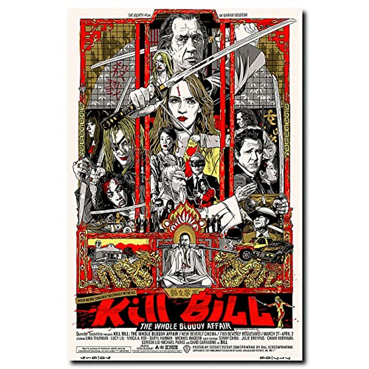 Kill Bill Movie Poster | Wall Art (24 x 36 inch / 61 x 91 cm) unframed, Display Ready Photo Paper Print Artistic Version