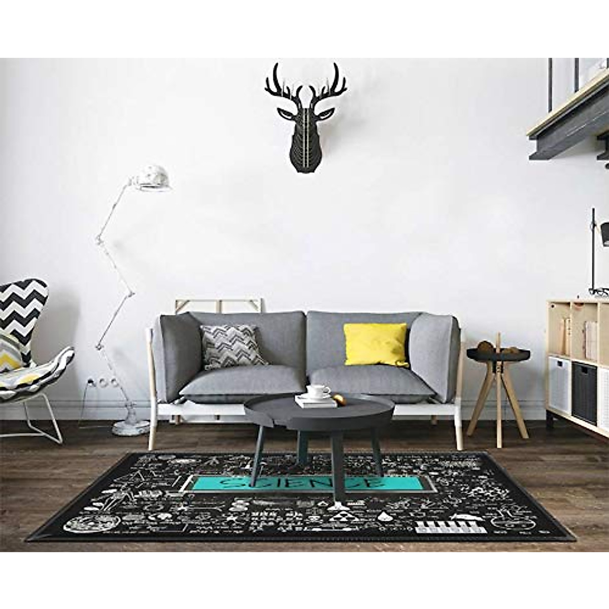 Home Area Runner Rug Pad Hand Drawn About Mathematics on Chalkboard with The World Science in Thickened Non Slip Mats Doormat Entry Rug Floor Carpet for Living Room Indoor Outdoor Throw Rugs