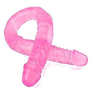 Non-irritating 18.11 inches Silicone Material Double Headed Silicone Strong Suction Cup for Hands-Free Realistic Classic Double-Ended Wand for Women - XjmFx26-2