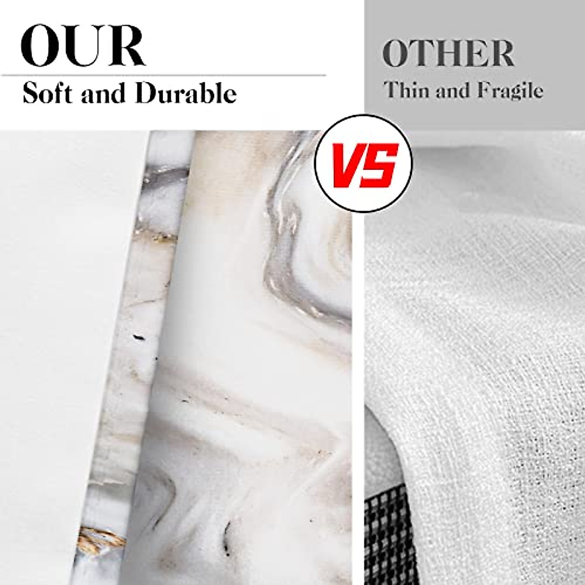 Tayney Marble Kitchen Curtains White Grey Gold Window Curtains and Valances Set 36 Inch, Abstract Texture Art Short Tier Curtain for Kitchen, Modern Luxury Small Kitchen Decor