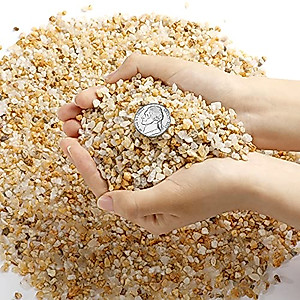 Boniosz Coarse Golden Sand Stones, 2.5lb Succulent and Cactus Bonsai Rocks Small Decorative Pebbles for Terrariums, Fairy Gardening, Top Dressing, and Houseplants