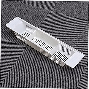 Homoyoyo White Serving Tray Vegetable Container White Basket Bath Caddy Basket for Fruit Store and Drain Tray Bath Rack Bathtub Tray Bathtub Shelf Household Goods Household Products Sink