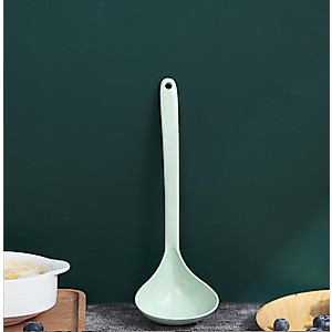 Eco-friendly Wheat Straw Spoons, Wheat Straw Soup Spoon, Soup Spoon for Cooking, Wheat Straw Cooking Spoons, Cooking Utensils (Green)