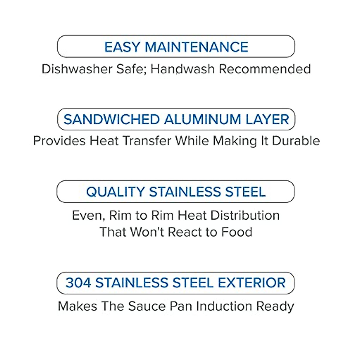 Viking Culinary Contemporary 3-Ply Stainless Steel Saucepan, 3.4 Quart, Includes Glass Lid, Dishwasher, Oven Safe, Works on All Cooktops including Induction