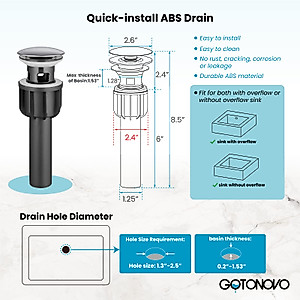 gotonovo 4 Inch Centerset Modern Bathroom Sink Faucet 2 Hole Brushed Nickel Swivel Spout 2-Handle Deck Mounted Lavatory Faucet with Water Supply Lines and Pop Up Drain