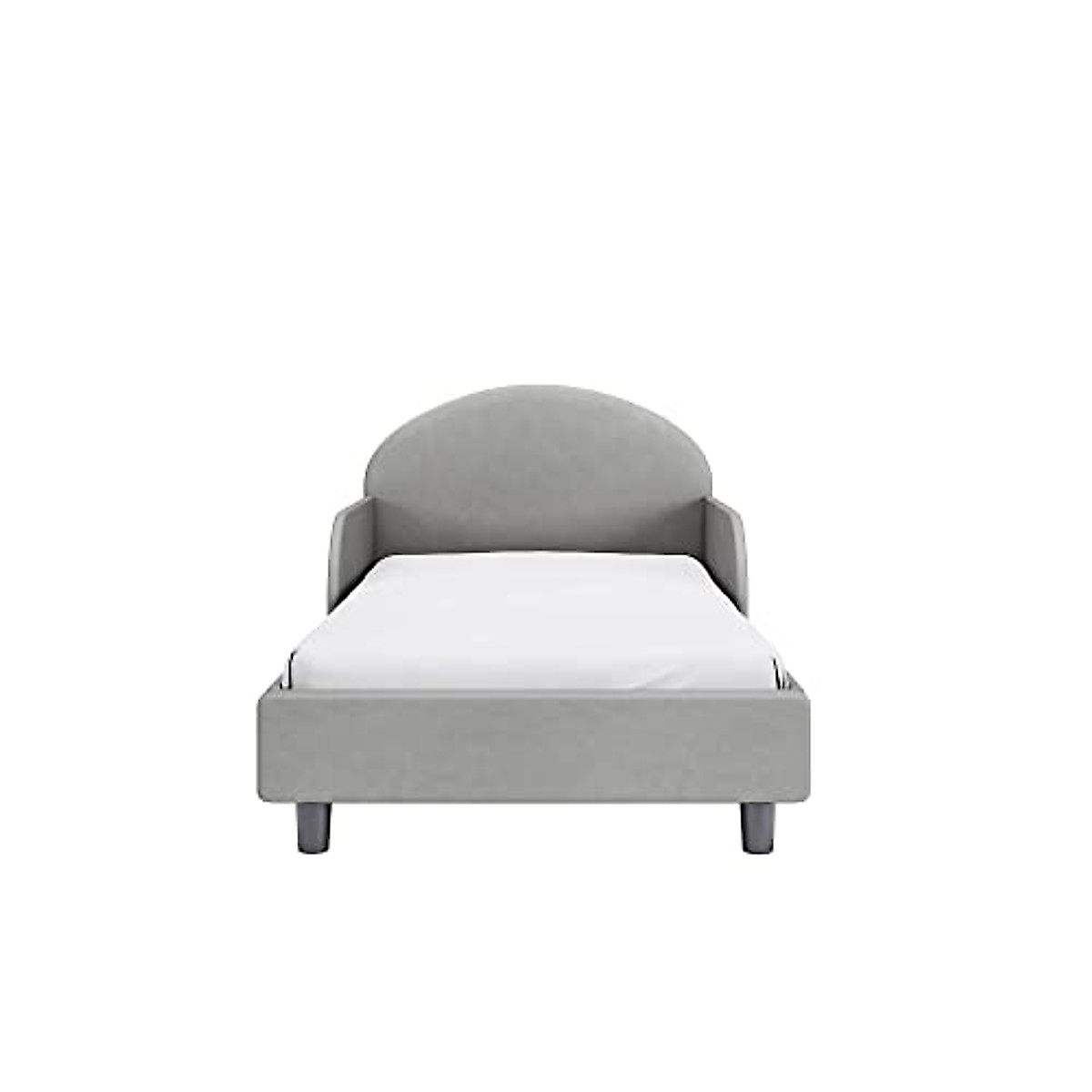 Little Seeds Oliver Upholstered Toddler Bed with Storage Pockets, Gray