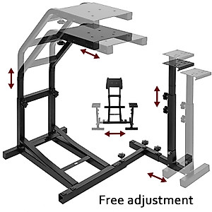 Marada Gaming Steering Wheel Stand Adjustable Fit for Logitech,Thrustmaster,Xbox, G25 G27 G29 G920 G923, Racing Wheel Stand, Handbrake Shifter Wheels and Pedals Not Included