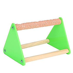 Jeanoko Parrot Frosted Stick Triangle Stand Perch Parrot Stand Lightweight Portable Lovebird for Macaw