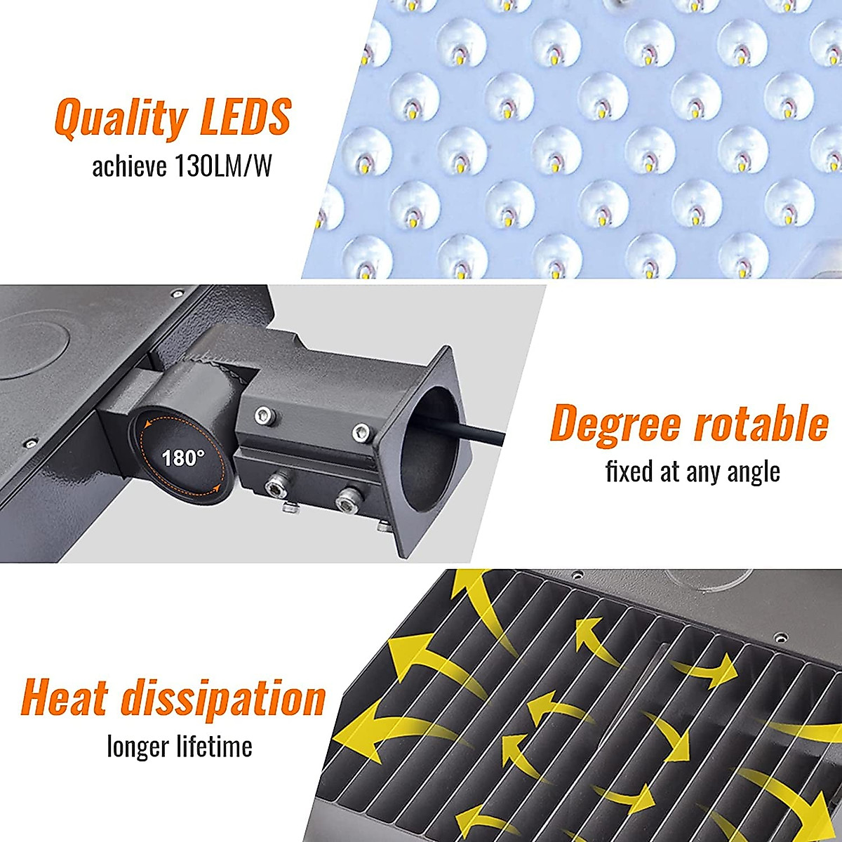 LED Parking Lot Lights 200w - Direct Wiring AC 100-277V LED Shoebox Pole Light - 26000lm 5000K Daylight Street Lighting - IP65 Waterproof Outdoor Large Area Lighting ETL DLC Listed