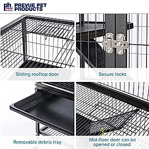 Prevue Pet Products 485 Feisty Ferret Home with Stand, Black Hammertone