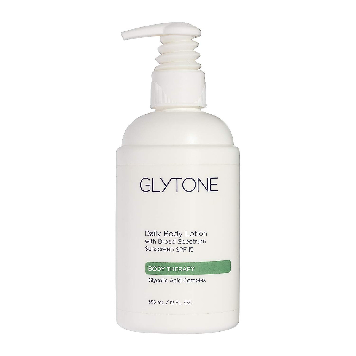 Glytone Daily Body Lotion Broad Spectrum SPF 15 with Glycolic Acid & Shea Butter, Retexturizing Moisturizer, Fragrance Free, 12 oz.
