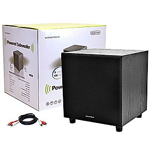 Monoprice 60-Watt Powered Subwoofer - 8 Inch With Auto-On Function, For Studio And Home Theater Black