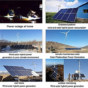AALGO Wind Turbine Solar Hybrid Charge System 3000W-8000W,MPPT Charge Controller,12V/24V/48V Battery Off Grid Controller,Wind Turbine,Solar Panel,Regulator,Unloader,48V-8000W