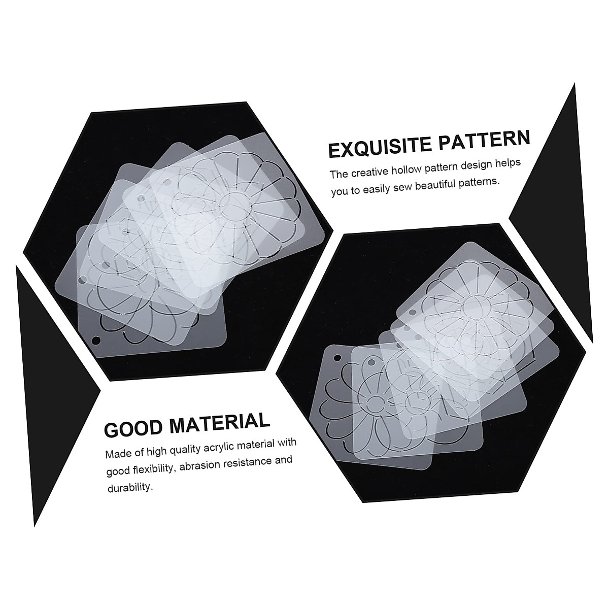 VILLCASE 12 Pcs Quilting Tracing Board Clothing Quilting Stencil Quilting Cutting Template Clothes Sewing Template Quilling Tool Embroidery Tools Quilting Ruler for Fabric Patchwork Acrylic