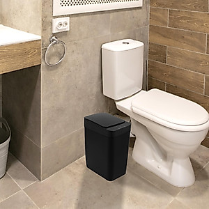 KTZCTPCA Smart Trash Can, Small Garbage Can with Lid, Touchless Waste Basket with Motion Sensor, Slim Dog Proof Trashcan,Trash Bin for Kitchen Office Living Room Toilet Bedroom RV (Black)