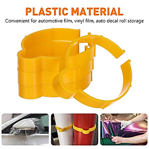 VICASKY 4pcs Sheet Binding Circle Car Accesories Automotive Tools Stickers for Car Vinyl Roll Holder Clips to Hold Car Decal Sticker Film Plastic Vinyl Wraps Clip Bracket Yellow Small