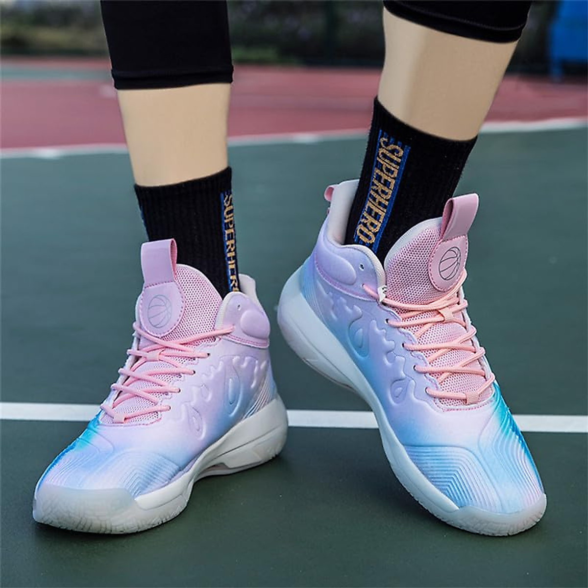 Mikrydco Mens High Top Basketball Shoes for Boys Fahion Breathable Non Slip Outdoor Streetball Sneakers Cushioning Running Tennis Boots Zapatos para Hombres