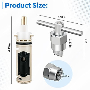 Shower 1222 Replacement Cartridge with Puller 86712 for Moen Tub Shower Faucet One Handle Posi-Temp Faucet, Shower Handle Replacement Parts Shower Faucet Cartridge and Cartridge Puller Removal Tool