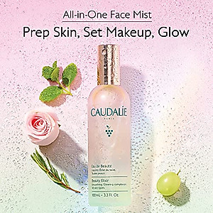 Caudalie Beauty Elixir Face Mist: Toner That Tightens Pores + Reduces Dullness + Sets Makeup, Full Size, 3.3 oz