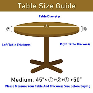 KUOAICY Tropical Palm Leaves Round Tablecloth Elastic Fitted Table Cover Washable Reusable Elastic Edge Tablecloths for Kitchen Dining Party Fitted Table 45-50 inch