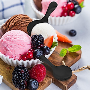 Cionyce 5 Pack of Stainless Steel Mini Spoons - Ice Cream Spoon Short Handle, Perfect for Condiments, Desserts, Tea, Coffee - Black Spoons