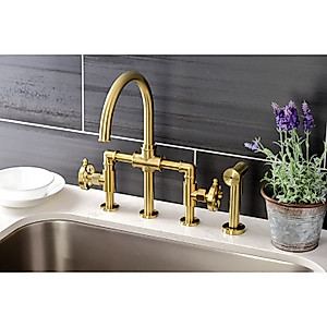 Kingston Brass KS2334RX Belknap Bridge Kitchen Faucet, Black Stainless