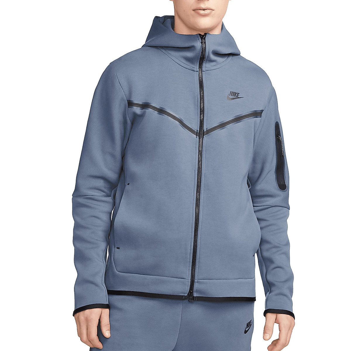 Nike Sportswear Tech Fleece Full-zip Hoodie Mens Diffused Blue/Black Size-Medium