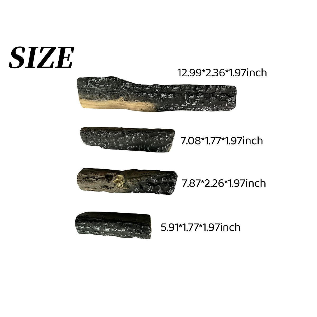 B-HOTTE 4pcs Small Gas Fireplace Logs Outdoor fireplaces