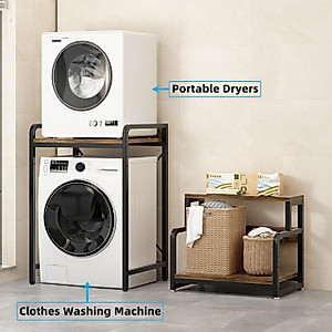 Abao panda 3-Tier Bathroom Room Shelf Washing Machine Storage Utility Rack Over The Toilet Washer Dryer Storage Shelf Bathroom Organizer Rack Space Saving Shelving Units Clothes Dryers Shelf