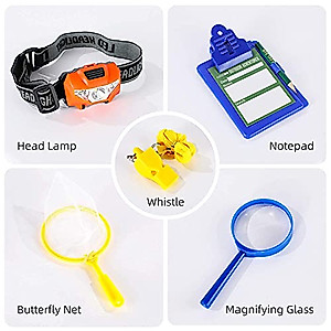 BAMMAX Outdoor Explorer Kit, Kids Adventure Kit with Binoculars, Flashlight, Compass, Magnifying Glass, Educational Nature Exploration Toys Kids Gift for Boys & Girls Age 3-12 Year Old Camping Hiking