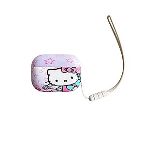 Anime Pattern Compatible with AirPod Pro 2nd Case, Anime Airpod Case for Boys Girls Teens, IMD Full Body Protection Shockproof Cover with Lanyard for Apple AirPod Pro 2nd (Marie Cat)
