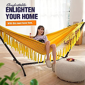 Zupapa Hammock with Stand 2 Person Heavy Duty, Portable Hammock with Stand for Camping and Outdoor, Adjustable Steel Hammock Stand and Double Hammock with Carrying Bag, 550 LBS Capacity.