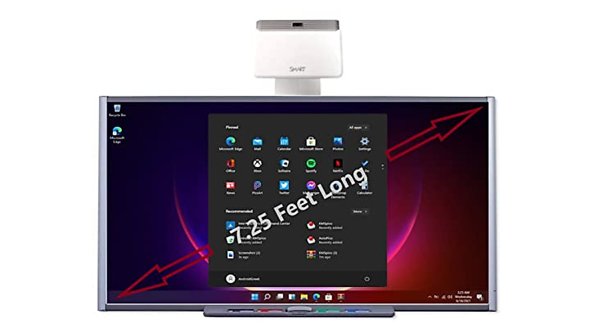Interactive SMART Whiteboard with Ultra-Short Throw Projector | 7ft x 4ft