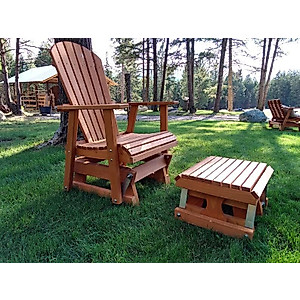 DARBUT Red Cedar Glider Foot Stool,Gliding Footstool,Red Cedar Rocking Chair Ottoman,Rocking Footrest,18.0" W X 17.0" D X 13.0" H (Stained)