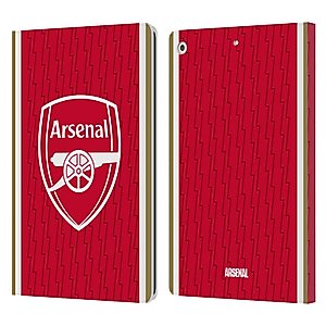 Head Case Designs Officially Licensed Arsenal FC Home 2023/24 Crest Kit Leather Book Wallet Case Cover Compatible with Apple iPad 10.2 2019/2020/2021