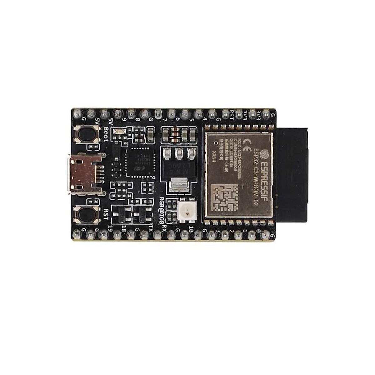 Stemedu ESP32-C3-DevKitC-02 ESP32-C3-WROOM-02 Development Board Module with 4MB SPI Flash WiFi + Bluetooth Core 2-in-1 Microcontroller Processor for Ar-duino IDE