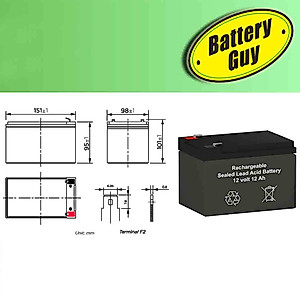 BatteryGuy Back-UPS 450 Replacement 12V 12Ah SLA Battery Brand Equivalent (Rechargeable, High Rate) - Qty of 1