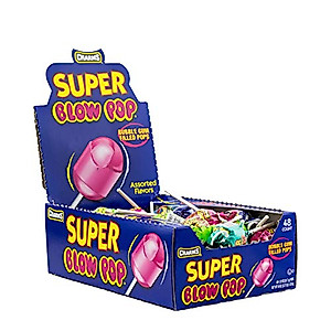 Tootsie Roll Charms Super Blow Pop Lollipops - Dual Candy and Gum Suckers - Bulk Treat for Kids and Adults - Assorted Flavors, 48 Count
