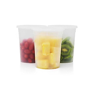 Plastic Deli Food Storage Containers with Airtight Lids(32oz - 24sets)