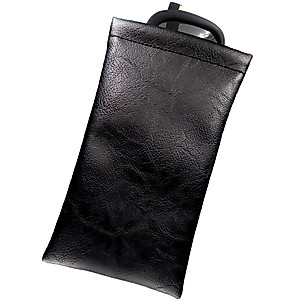 Soft Sunglasses Case Squeeze Top | XL Eyeglass case with Cleaning Cloth | Large soft Glasses Case Holder | Passport Holder Pouch | Earbud and cell Phone Storage Case (CT8 Black)