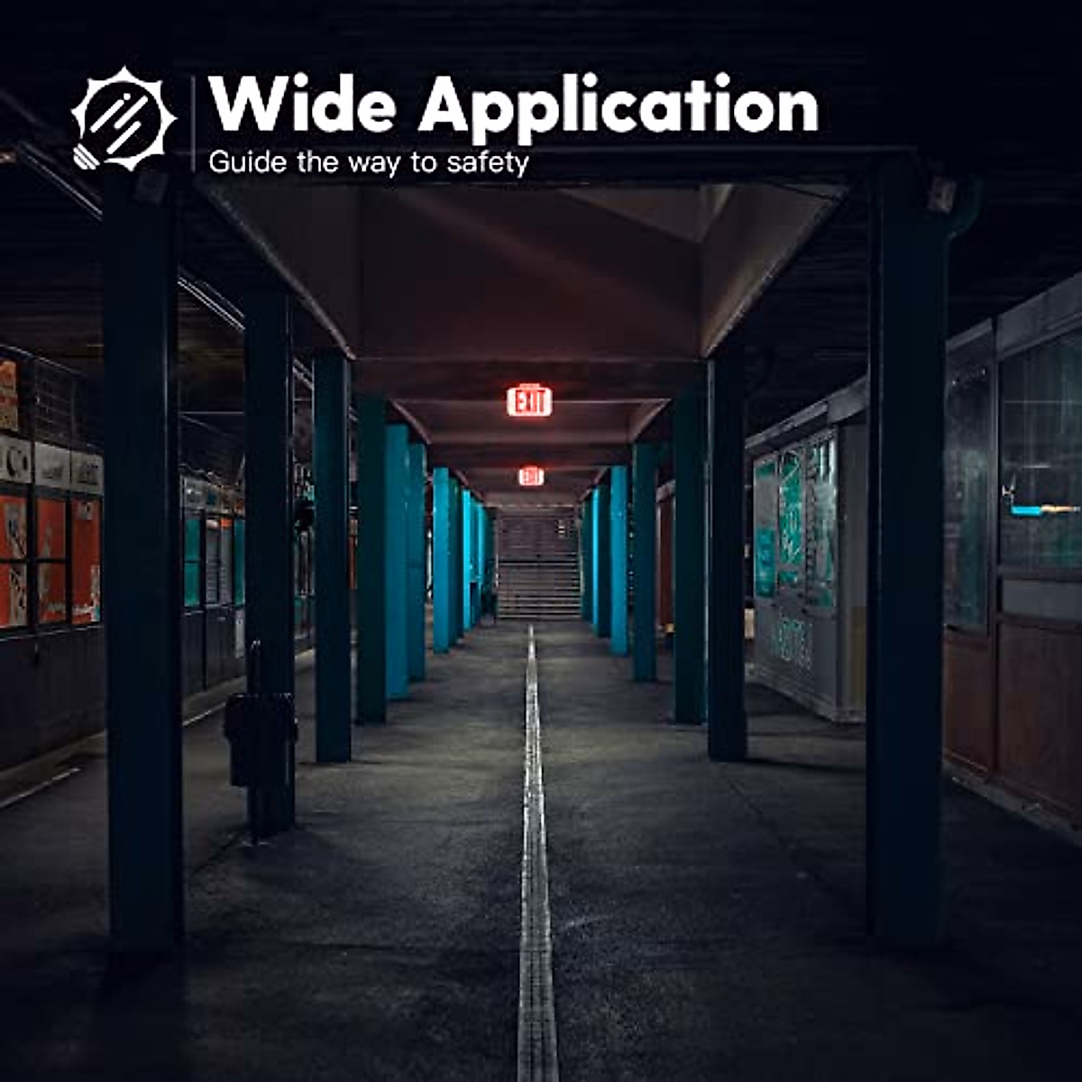 FREELICHT 6 Pack Emergency Light, Emergency Lights for Business + 6 Pack Red LED Exit Sign with Battery Backup