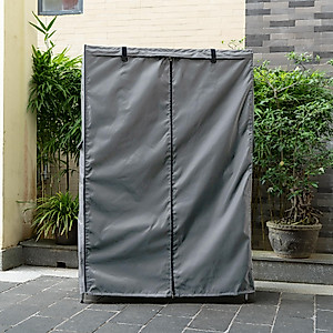 okcool Waterproof Shelf Cover,600D Heavy Duty Wire Shelving Unit Cover,Shelf Display Rack Protector Cover with Zipper,One Side See Through Panel.(Grey,Fits 48" Wx18 Dx72 H Shelves)