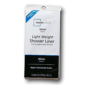 Mainstay Light Weight PEVA Shower Curtain Liner - 70 x 71 - White