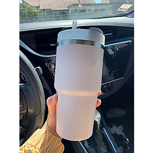 YOUEXPERT 20 oz Tumbler with Straw, Insulated Tumblers with Lid and Straw, 20 oz Cup Stainless Steel Mini Outdoor Sports Travel Tumblers - rose quartz