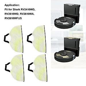 4pcs Reusable Mop Pads Refill, Vacuum Mop Pads Shed Resistant Highly Absorbent Reusable Mop Cloth Pad for Shark RV2410WD RV2610WD,Microfiber Replacement Mopping Cloths Componente