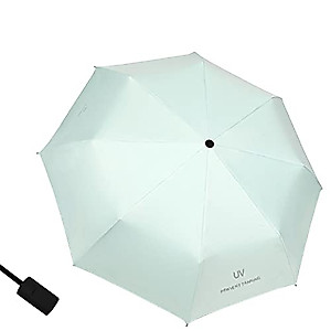 2 PACKS Automatic Open Close Anti-UV& Windproof & Water-Resistant Foldable Umbrella,Black&Light Green