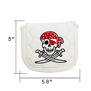 PINMEI Golf Mallet Putter Head Cover Mallet Headcovers Magnetic Club Cover Perfect for Scotty Cameron Odyssey Taylormade Ping (4.7×6 inches)